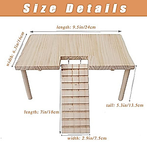 SINFUN Bird Wood Perch Playground Toy Hamster Wooden Play Gym Stand Table Parrot Platform with Climbing Ladder for Parakeet Conure Hamster Squirrel Gerbil Chinchilla Small Medium Birds Animals