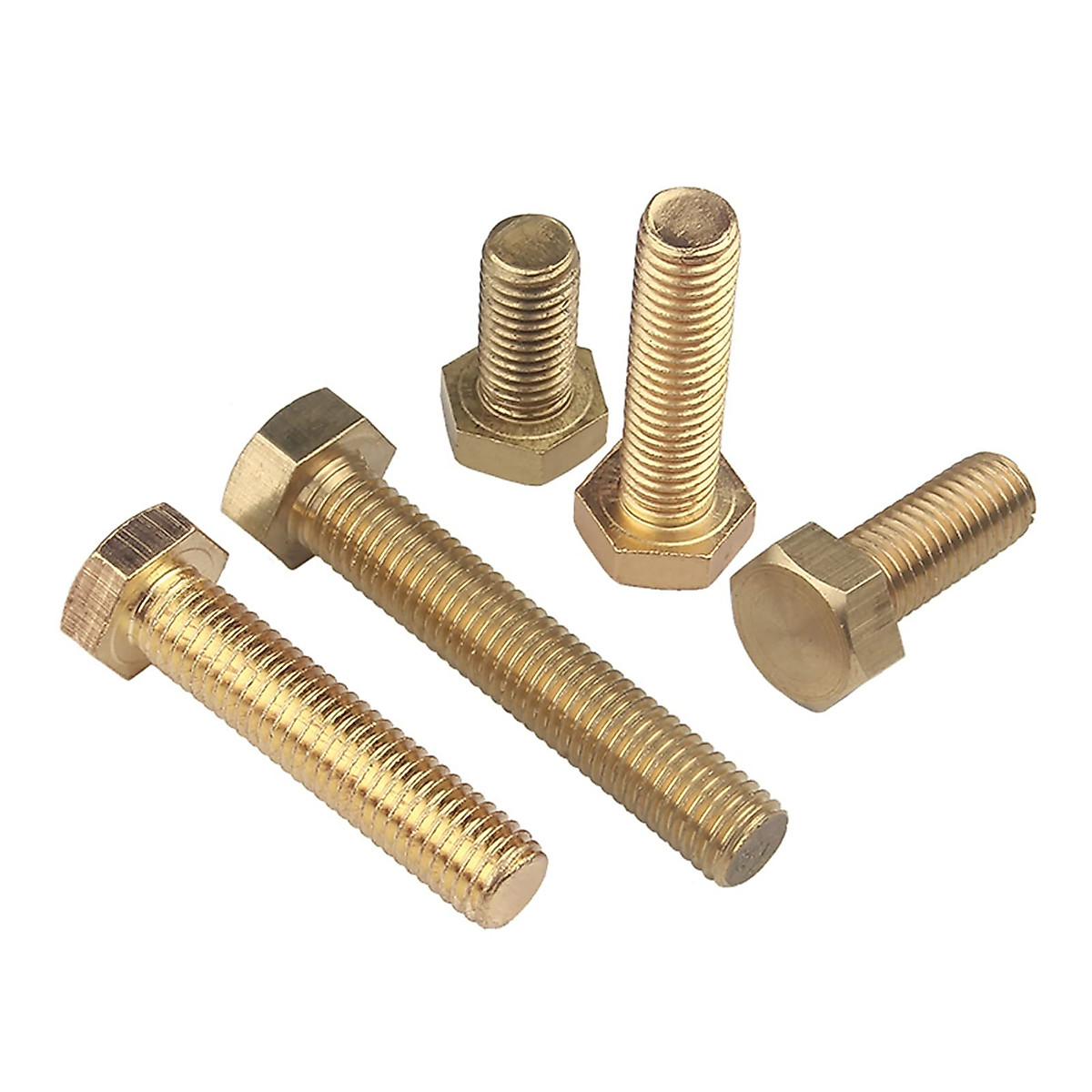 ORANXIN Brass Hex Bolts Screws - M8 M10 M12 Hexagonal Allen Bolt Metric Thread Hex Head Fasteners Machine Screw Tools
