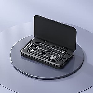 USB Cable Card, JSAUX Mini Digital Storage Box, Includes 100W USB C-C 3.0 Cable, USB C Female-Micro USB, USB C Female-USB A, Compatible with USB-C/A Micro Mainstream Cell Phones and Digital Products