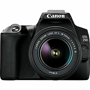 Camera Bundle for Canon EOS 250D (SL3) DSLR Camera with EF-S 18-55mm f/3.5-5.6 III Lens Bundle, Accessories (Extra Battery, Digital Slave Flash, 128Gb Memory, 50" Tripod and More)