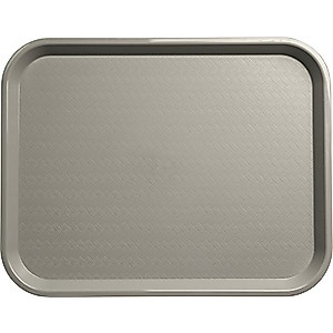 Carlisle FoodService Products Cafe Plastic Fast Food Tray, 14&quot; x 18&quot;, Gray, (Pack of 12)