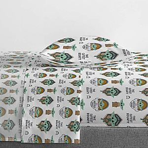 Jay Franco Star Wars The Mandalorian The Child Twin Sheet Set - 3 Piece Set Super Soft and Cozy Kid’s Bedding Features Baby Yoda Grogu - Fade Resistant Microfiber Sheets (Official Star Wars Product)