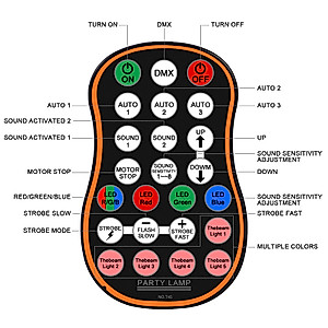 U`King Stage Laser Light DJ Light, 5 Beam Effect Sound Activated DJ Party Lights RGBYC LED Projector Party Lights Music Lights with Remote Control DMX for Dancing Birthday Bar Pub Stage Lighting