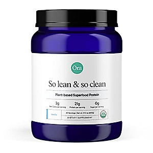 Ora Organic Vegan Protein Powder - 21g Plant Based Protein Powder for Women and Men | Keto Friendly, Gluten Free, Paleo, Dairy-Free, Gluten-Free, Soy-Free - Vanilla Flavor, 20 Servings