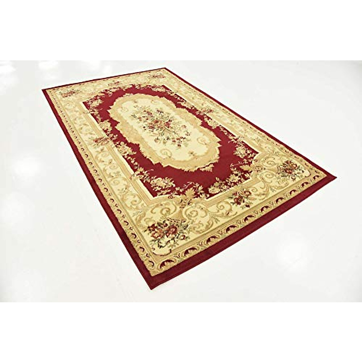 Unique Loom Versailles Collection Traditional Classic Floral Motif Area Rug (5' 0 x 8' 0 Rectangular, Burgundy/ Ivory)