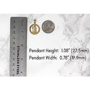 CaliRoseJewelry 10k St Christopher Protect Us Round Charm Pendant in Yellow Gold