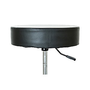 BodyMed Exam Stool – Rolling Stool for Dentists, Spas, & Healthcare Environments – Round Stool with 5 Casters – Adjustable Height from 18.5" to 25" – Easy to Assemble Stool with Wheels – Black