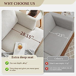 Busaurus Loveseat Sofa 56", Small Couches for Small Spaces, Mid Century Love Seat Couches for Living Room, Upholstered 2-Seater Small Couch for Bedroom, Waiting Room, Beige