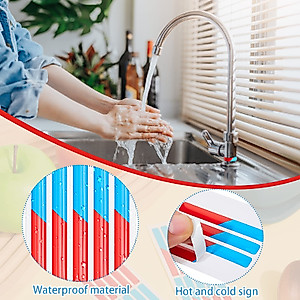 20 Pcs Hot and Cold Water Label Hot and Cold Indicator Waterproof Faucet Label Self Stick Hot Sign Cold Sign for Kitchen Bathroom Faucet Shower Escutcheon
