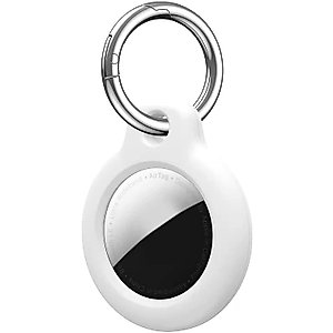 Air tags Keyring Compatible with Apple Airtag Case,Air Tag Airtags Holder Keychain, for AirTags Holder AirTag Cover,Pets Collar,for Keys,Bags Air tags Keyring Compatible with Apple Airtag Case (white)