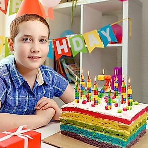 MTLEE 9 Pcs Building Block Candles Number 1-9 Building Block Birthday Candle Numeral Birthday Cake Topper Cupcake Candles for Building Block Birthday Decoration Party Supplies (Number 7)