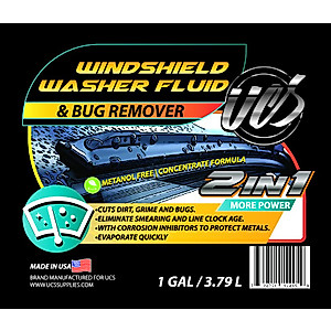 UCS 10015 2-In-1 Windshield Washer Fluid & Bug Remover 1 Gallon Pack of 1