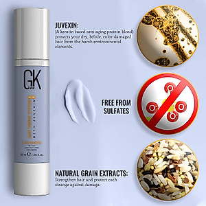 GK HAIR Global Keratin Moisturizing Shampoo and Conditioner Sets (10.1 Oz/300ml) with Leave In Cashmere Smoothing Styling Cream (1.69 Fl Oz/50ml) for Color Treated Dry Damaged Frizzy Hair