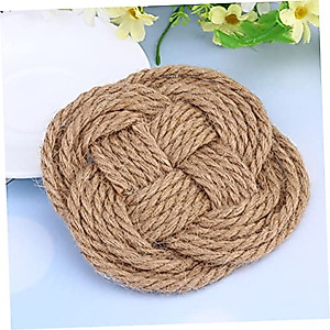 VOSAREA Table Coasters for Drinks Placemats Round Coasters for Drinks Absorbent Simple Cup Mat Cotton Placemat Cotton Rope Cup Coasters Cotton Cup Mat Cup Mat Handmade Home Placemat Jute