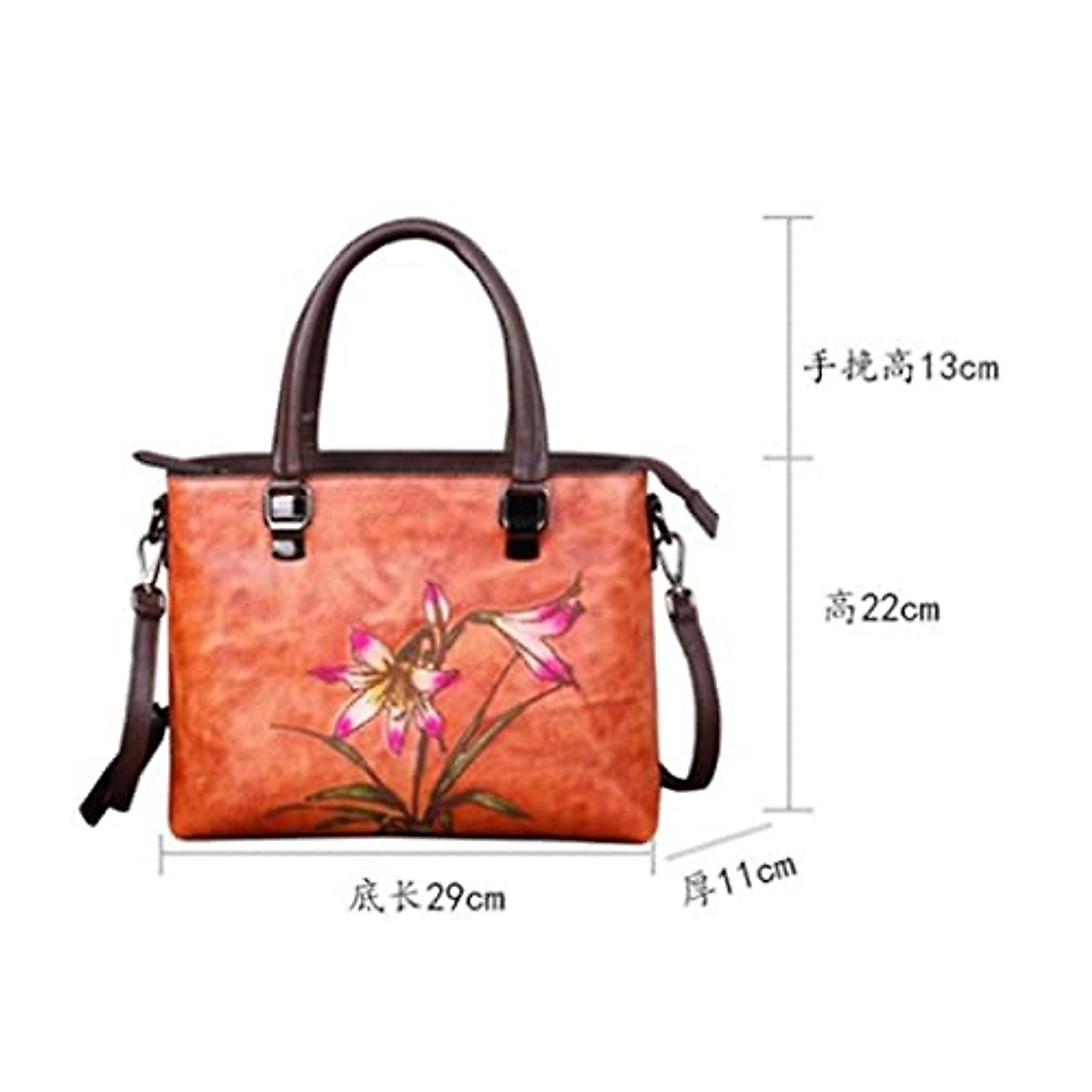 YDXNY Women's Vintage Floral Handbag Ladies Large Capacity Shopping Messenger Bag Tote Bag (Color : E, Size