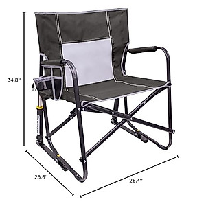 GSANEI Camping Gear，Camping Chairs，Outdoor Freestyle Rocker XL, Pewter Gray, Adult Chair， provides EXTRA comfort for a relaxing outdoor experience! With a broader and tougher frame, the heavy-duty Fre