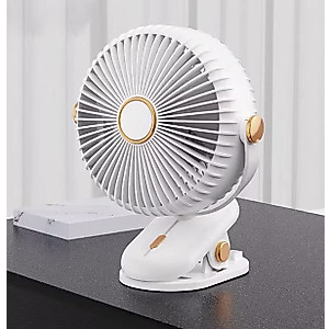 500mAh Portable Rechargeable Clip on Fan, 5 inch Battery Operated Fan, 3 Speeds Personal Fan, 360 Rotation Small Desk & Clip Fan, Ideal for Outdoor Camping Golf Cart Treadmill Home Office, Purple