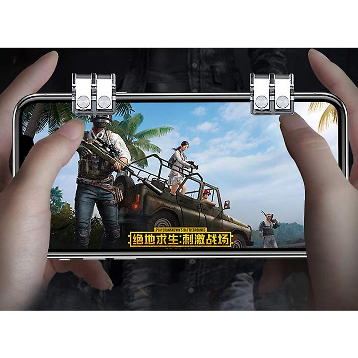 COONLINE 4PCS PUBG Trigger Mobile Game Triggers Cell Phone Game Controller Gamepad Sensitive Shoot and Aim Buttons Shooter Handgrip for Joystick Fire Button - 2 Pair(L1R1)