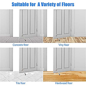 4 Pack Kickdown Door Stop, Heavy Duty Door Stopper with Rubber Tip and Spring Lever, Adjustable, Easy to Set Down and Release