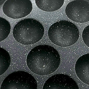 Non Stick Appam Pan 12 Cavity (Pits) Appam Patra Side Handle with Lid Aluminium Paniyaram Appam Pan Aebleskiver Maker