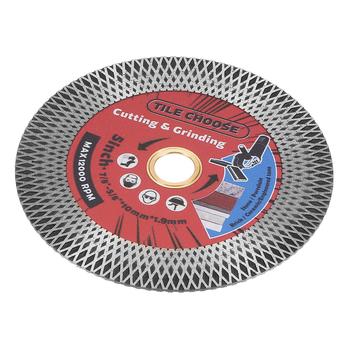 HARFINGTON Diamond Porcelain Tile Saw Blade, 5" (125mm) Super Thin Diamond Cutting Disc with Arbor 5/8" for Cutting and Grinding Ceramic Tiles,Porcelain,Marble