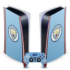 Head Case Designs Officially Licensed Manchester City Man City FC 2022/23 Home Kit Logo Art Vinyl Faceplate Sticker Gaming Skin Decal Cover Compatible With Sony PS5 Digital & DualSense