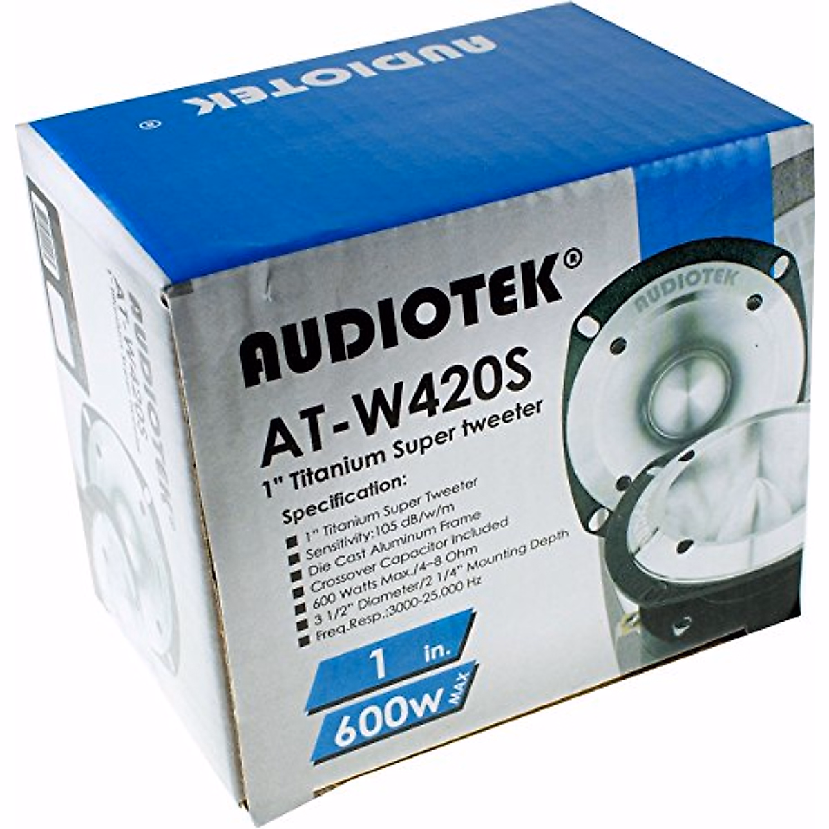 AUDIOTEK - ATW420S - Car Vehicle 600 Watts 1" Titanium Super Tweeter
