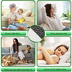 Slirceods R-M003 Filter For Air Purifier Compatible with RENPHO R-M003 Large Room Air Purifier, R-M003-F1 R-M003-F2,4-Stage Replacement H13 True HEPA Filter