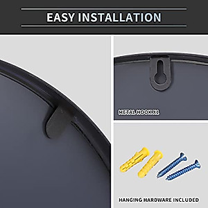 ZenStyle Black Circle Wall Mirror 18 Inch Round Wall Mirror with Metal Frame for Entryways, Bathrooms, Living Rooms, Wall Decor, Farmhouse, Makeup Vanity (Black, 18" x 18")