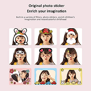 QSYY Printable Children's Camera, Wrong Title Printer, Photo Video Digital Camera, Birthday for Boys and Girls, with 32G Memory and Printing Paper,Pink