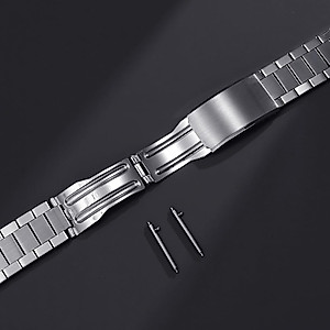Semdu 20mm 316L Stainless Steel men watch Band Strap Bracelet,20mm Brushed Polished Men Watch Band