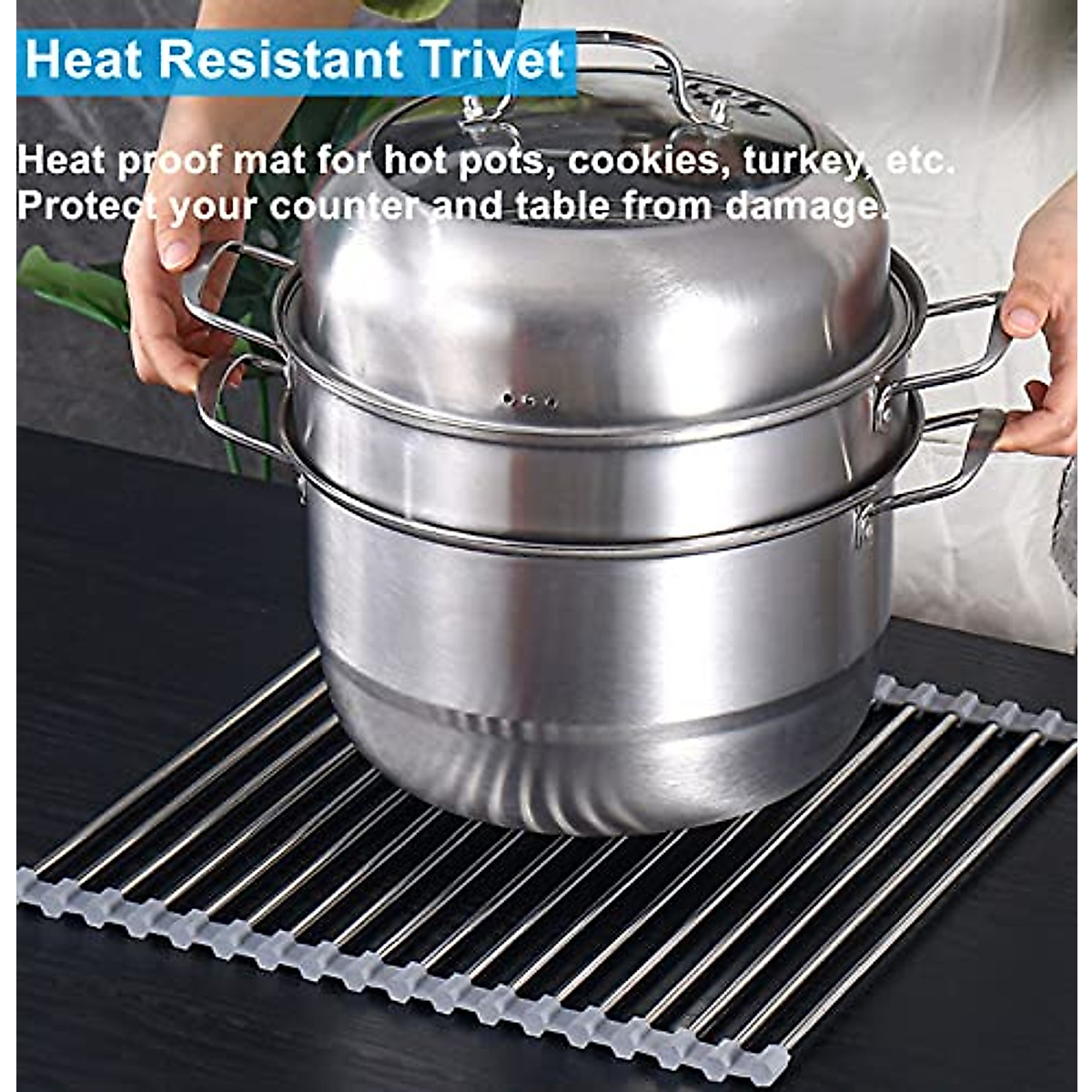 Seropy Roll Up Dish Drying Rack Over The Sink Dish Drainer for Kitchen Sink 17.5 x 15.7 Inch and Clothes Drying Racks for Laundry Foldable 10 Clips 6 Pack Sock Hanger