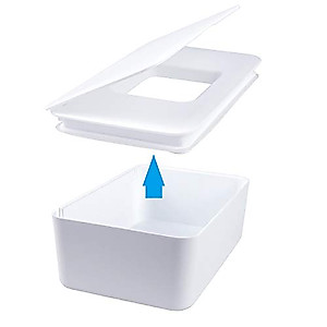 DOERDO 2 PCS Wipes Dispenser Wet Wipe Holder with Lid Wipes Tissue Case Tissue Storage Box Keeps Baby Wipes Fresh and Safe(White,Gray)