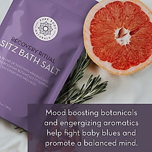 Pure Body Naturals Sitz Bath Salt – Postpartum Care and Hemorrhoid Treatment – Natural Soak for Self Care and Hemmoroid Treatment - Post Partum Essentials, 10 Oz