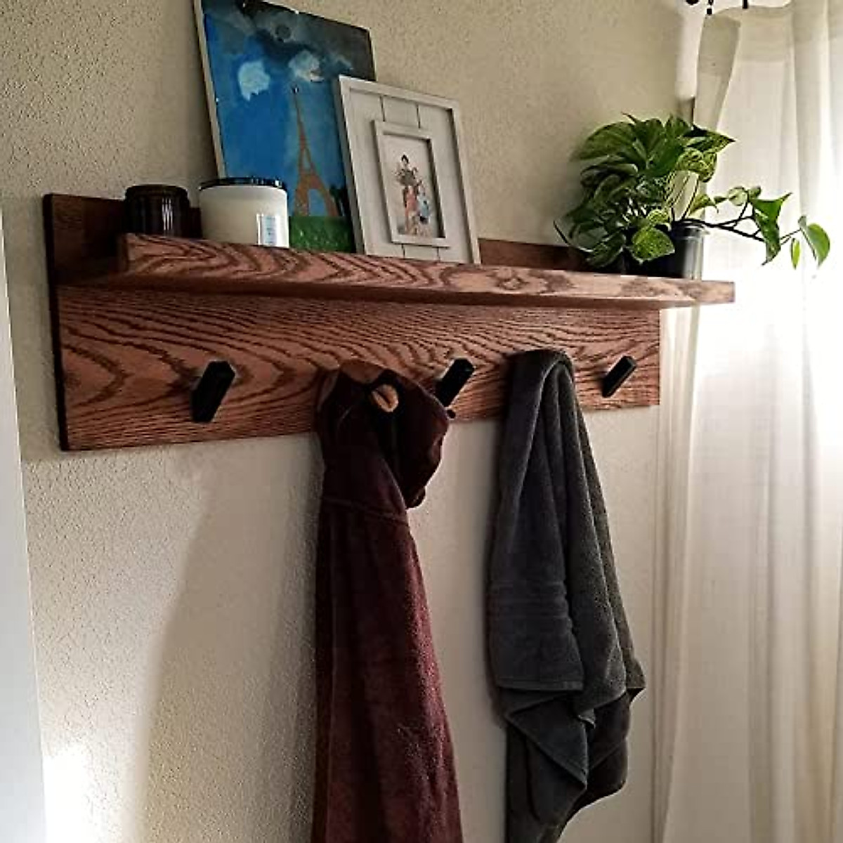 YJ YANJUN Black Towel Hook Set of 2-304 Stainless Steel Robe Hook Modern Bathroom Door Hook Wall Mounted Coat Hook for Wall Clothes Hat Bag Hanger Black Bathroom Accessories