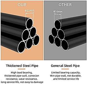 Calmootey Double Rods Clothing Garment Rack, Rolling Clothes Rack with Wheels, Hanging Clothes Organizer for Bedroom, Hallway, Black