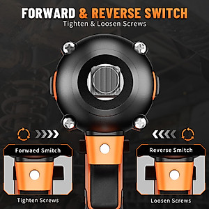 Dragro 21V Cordless Impact Wrench, 650N.m 1/2 inch Brushless Electric Impact Gun, 3000RPM High Torque Impact Driver with 2 Batteries & 6 Impact Sockets, Power Impact Wrench for Truck RV Car