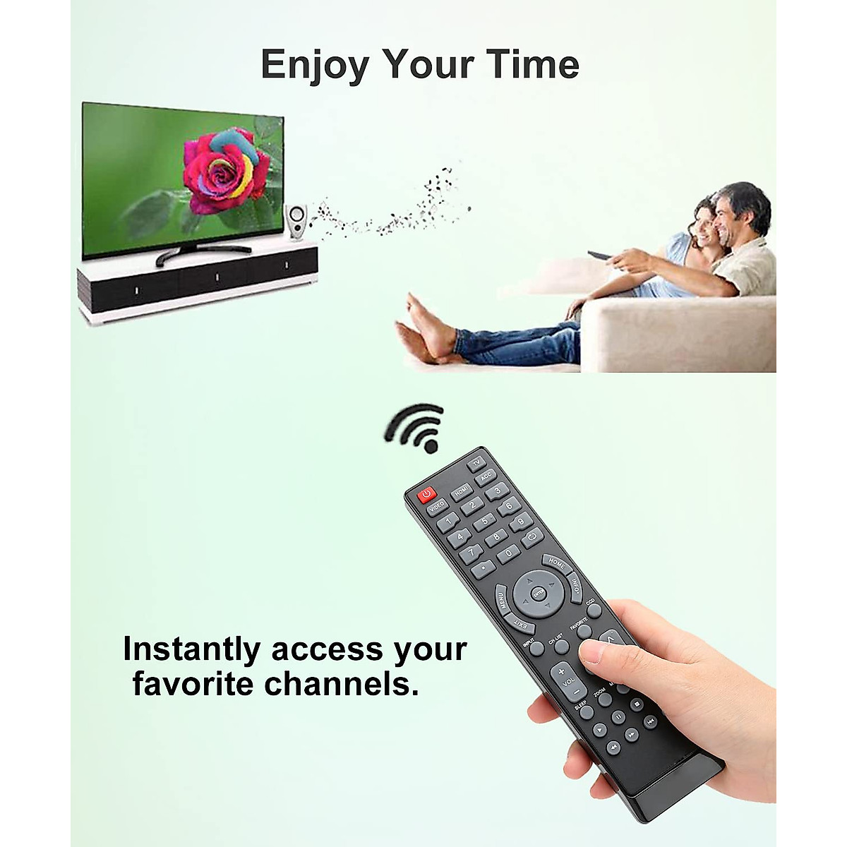 JISOWA Replacement Remote Control Universal for Insignia NS-19E310NA15 NS-RC03A-13 NS-24D510NA15 NS-42P650A11 NS-42L260A13 NS-46E481A13 NS-50L260A13 NS-55L260A13 Dynex DX-RC01A-13 DX-32L200NA14 TV