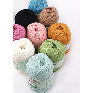 Sunny Cat 100% Pure Merino Wool Yarn for Knitting – 6pcs Merino Wool Yarn for Knitting and Crocheting – 1.8oz(10.8oz) Wool Skeins – Light/DK Weight –130yrds (780yrds Total) (07 Deep Red)