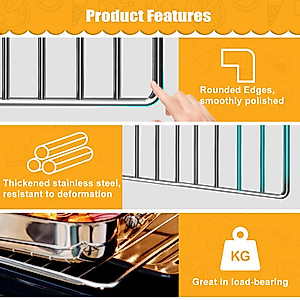 Air Fryer Rack for Ninja Foodi 10 in 1 SP101 Digital Air Fryer Countertop Oven, 13.4''*13.4'' Stainless Steel Air Fryer Accessories Roasting Steamer Grill Racks Baking Tray，Dishwasher safe