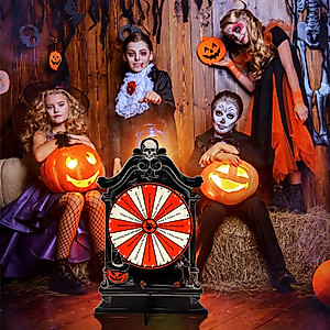Poen Halloween Games for Adults Fortune Wheel Board Game Halloween Party Game Spinner Wheel Fortune Decor for Adults Carnival Party Game Casino Tabletop Supplies