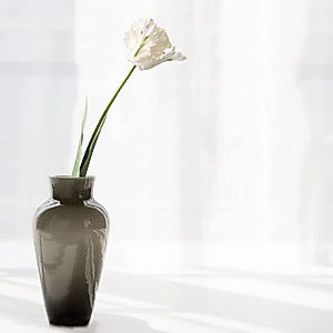 MISNODE 3PCS Artificial Parrot Tulip Flower Stems, White 27 Inch Parrot Tulip Bouquet, Single Head Silk Tulips Flower Branches for Wedding Bridal Bouquet Party Home Garden Decor