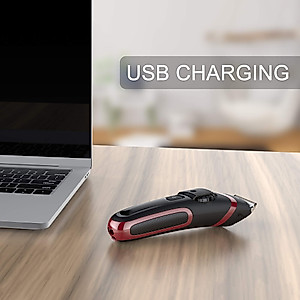 HATTEKER Hair Clippers for Men Cordless Hair Trimmer Professional Men's Beard Trimmer Waterproof Hair Cutting Kit with Fine Adjustment Wet/Dry