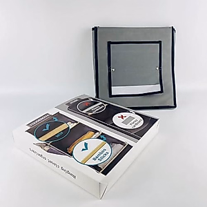 DGFCK Hanging closet organizers, Hanging Closet Organizer 3 Shelves Foldable Oxford Cloth Gray Hanging Shelf with 2 Hooks for Clothes Storage and Accessories