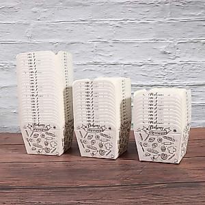 TOYANDONA 100pcs Paper Baking Cup Small Square Cake Wrappers Cupcake Liners Desserts Holders Muffin Cases for Weddings Birthdays Baby Shower (White Coffee)