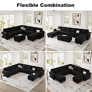 Belffin Single Seat Module for Modular Sectional Sofa Black