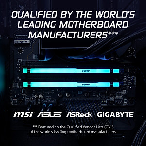 Kingston Technology Kingston Fury Beast 64GB (2x32GB) 5200MT/s DDR5 CL36 RGB Desktop Memory Kit of 2 | Infrared Syncing | AMD Expo | Plug N Play | KF552C36BBEAK2-64
