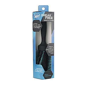 Wet Brush Smooth and Shine Round Brush - for Fine to Medium Hair - A Perfect Blow Out with Less Pain, Effort and Breakage - Spiral Bristle Design Creates Smoother Styles, 1.5" Barrel
