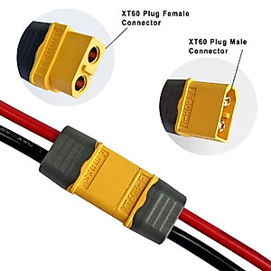 3Pairs XT60H/XT60 Plug Male Female Connector with Sheath Housing 3Pairs（6pcs） 12AWG 10cm xt60h Extension Cable