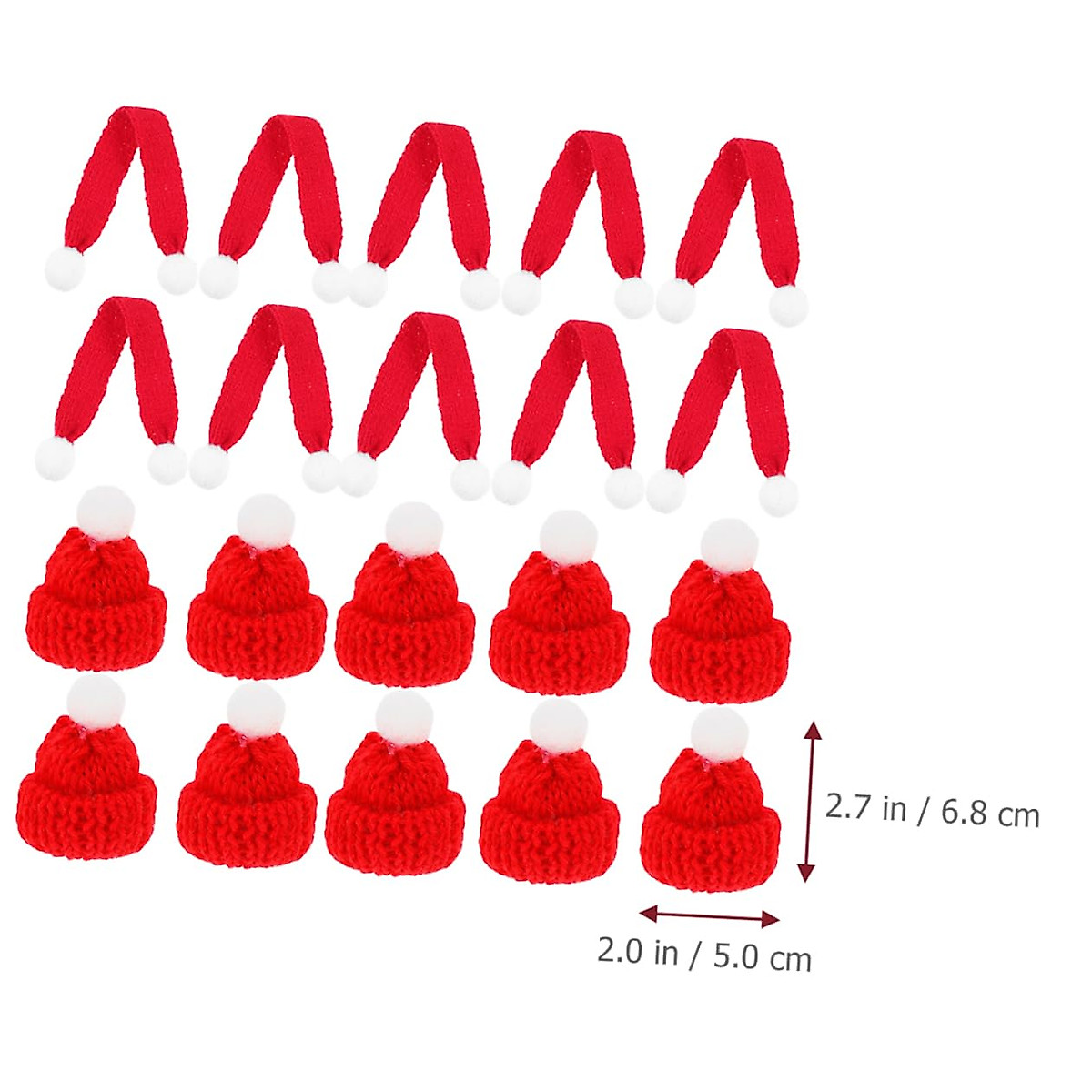 WHAMVOX Mini Beanie and Scarf Set Miniature Santa and Christmas Hats Scarves Bottle Covers for Holiday Decorations